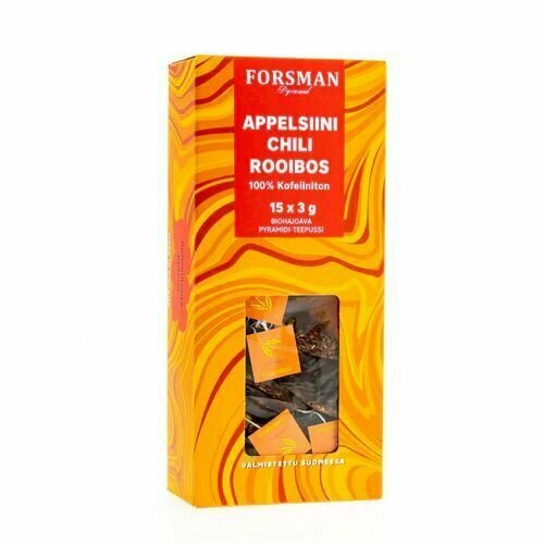 Чай ройбуш Forsman "APPELSINI CHILI ROOIBOS" в пирамидках15х3 г (из Финляндии)
