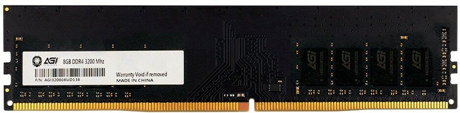 AGI Память DDR4 8Gb 3200MHz AGi AGI320008UD138 UD138 RTL PC4-25600 DIMM 288-pin Ret