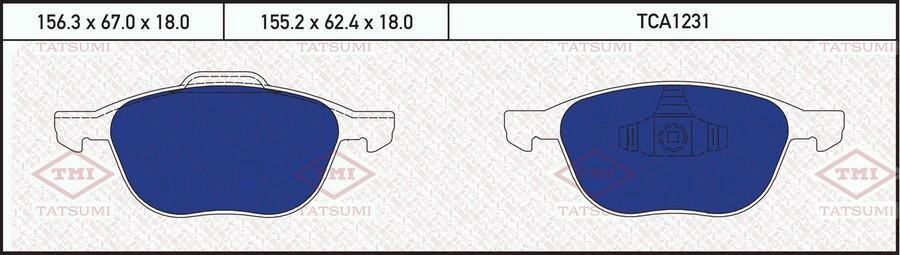 TATSUMI TCA1231 Колодки тормозные дисковые передние