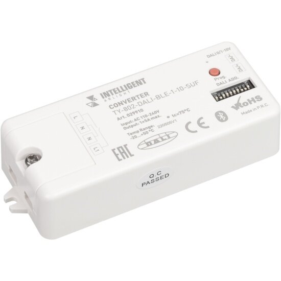 Конвертер Arlight INTELLIGENT TY-802-DALI-BLE-1-10-SUF (230V, 10A, DALI, 0-10V) (IARL, IP20 Пластик