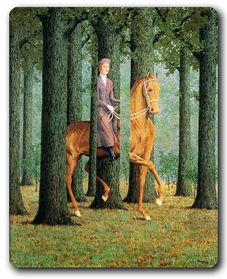 Картина интерьерная/Репродукция/Рене Магритт "Препятствие пустоты"/Фреска на доске/50х40 см