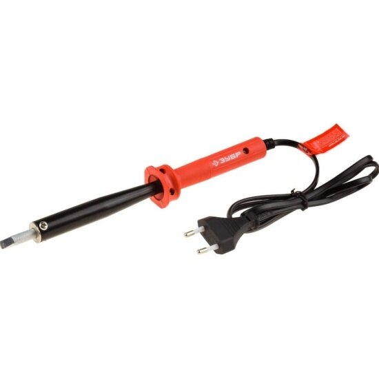 Электропаяльник Зубр 100Вт, с пластиковой рукояткой, клин, 55400-100_z01