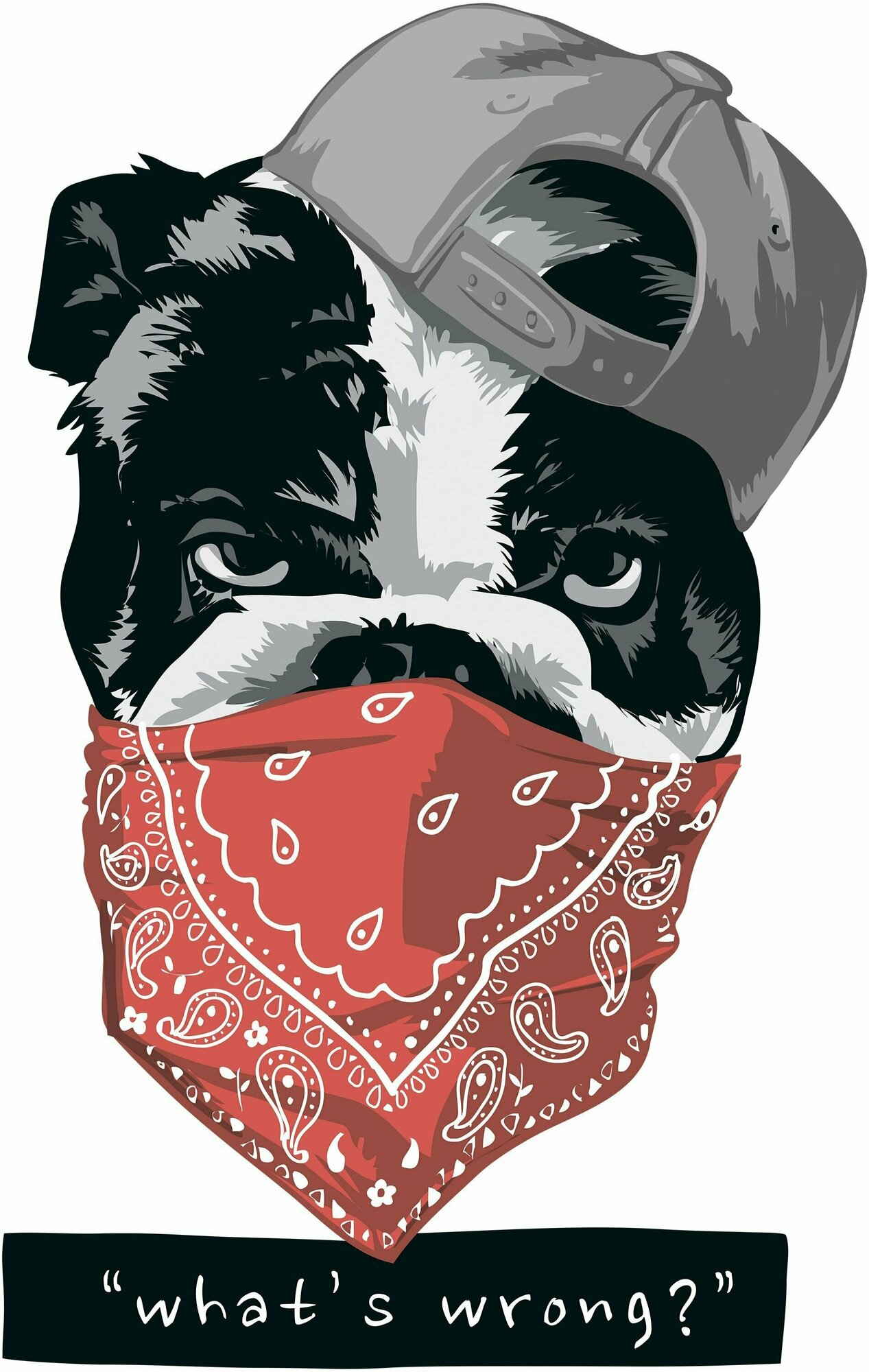 Термонаклейка для одежды "Пес с банданой", термотрансфер, 12,5х20 см