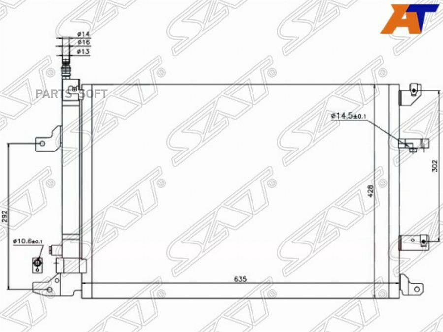 Радиатор кондиционера Volvo S60 00-10 / S80 98-06 SAT ST-VL10-394-A0 | цена за 1 шт