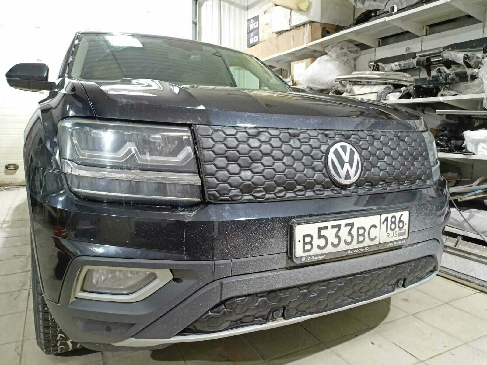 Утеплитель радиатора для Volkswagen Teramont 2016-2020 соты
