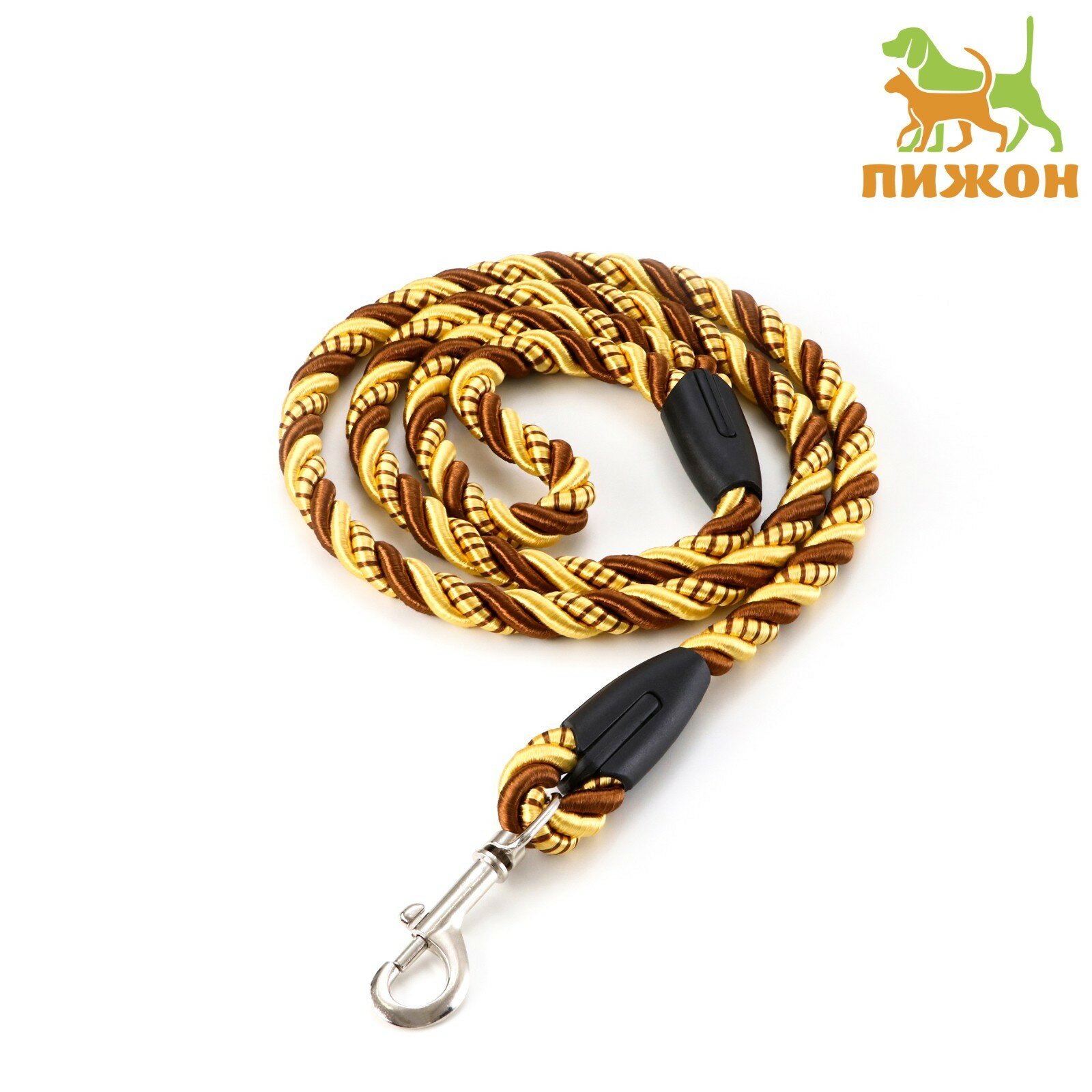 Поводок Пижон "Скрутка", нейлон, 1,5x120м, желтый с черным, 1 шт