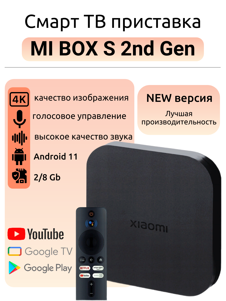 Тв-Приставка Xiaomi Tv Box S 2nd Gen Купить В Москве За 5999