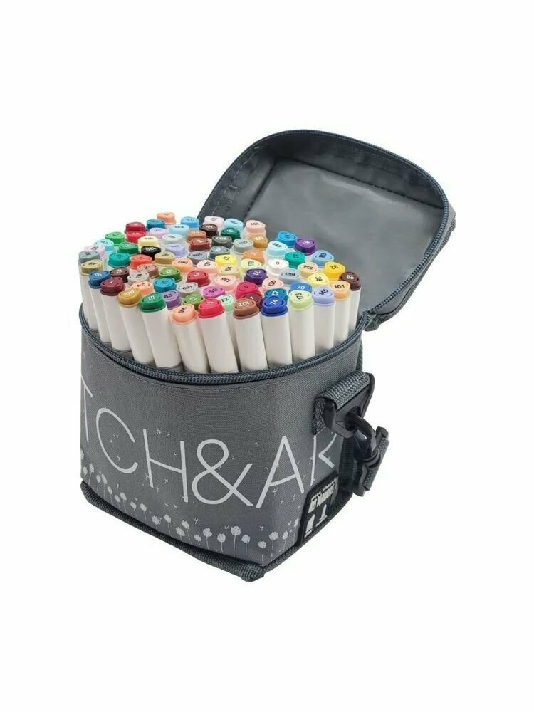Набор скетч маркеров 2-х ст. "SKETCH&ART" 120 цв. В текстильной сумке С плечевым ремнем