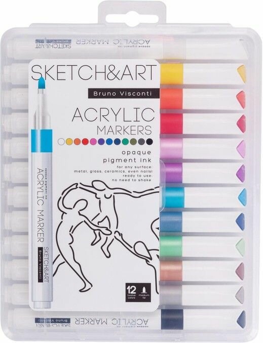 Набор акриловых маркеров Sketch&Art 12 цв. 22-0126