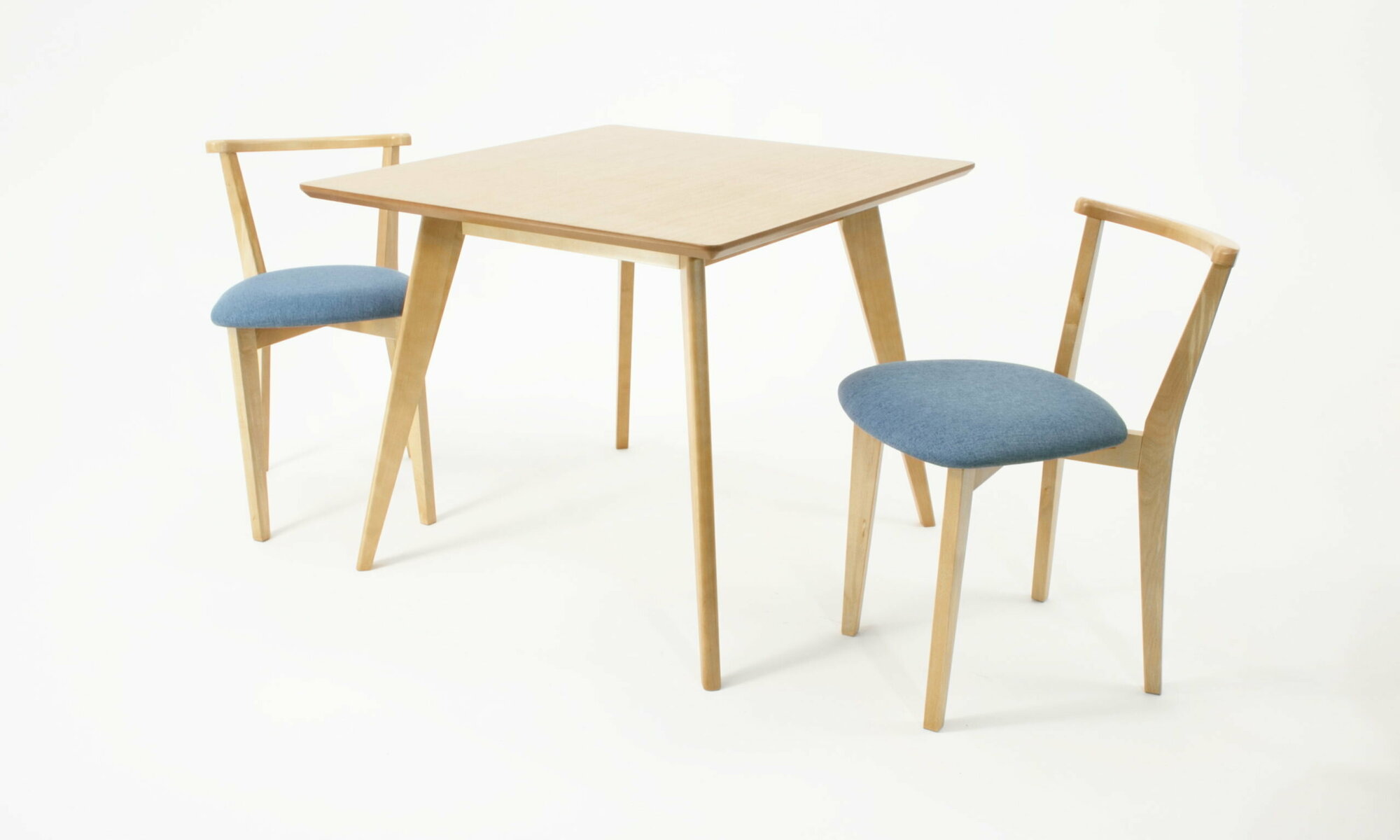 Стол ZiP-mebel Сканди М 100 со стульями Франк Натур/Рогожка Синий