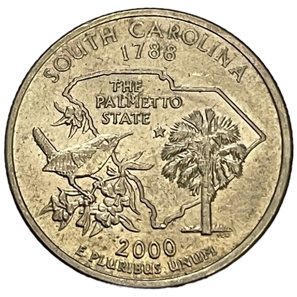 США 25 центов (1/4 доллара) 2000 г. (Квотеры 50 штатов - Южная Каролина) (D) (CN)