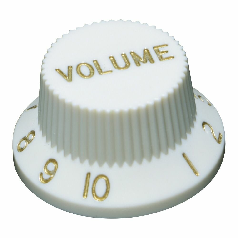 Ручка потенциометра Hosco KP-240VI, Fender style, громкость, дюймовая, пергаментная белая