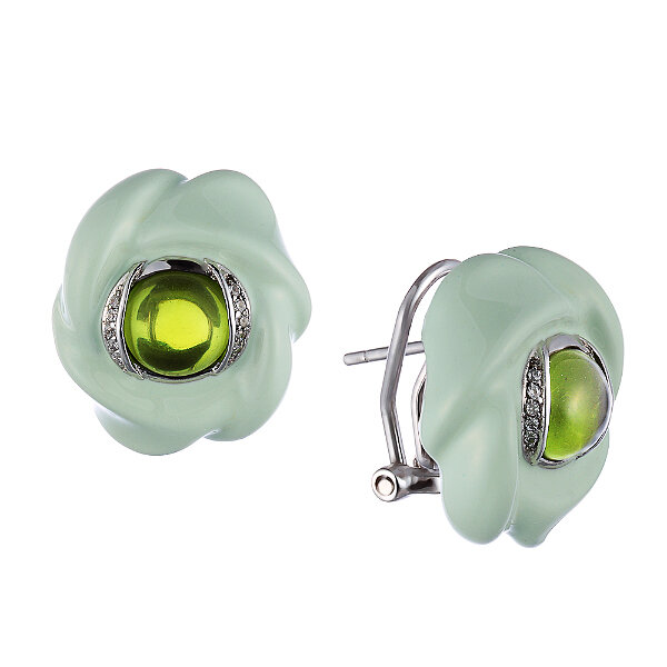 Серьги, серебро, 925 проба, эмаль