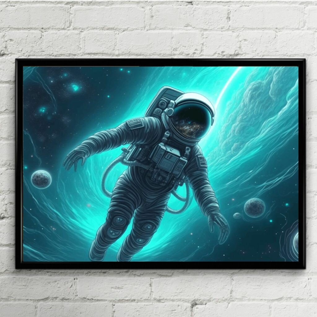 Постер "Астронавт в открытом космосе" Cool Eshe из коллекции "Креатив", А4 (29,7 х 21 см)