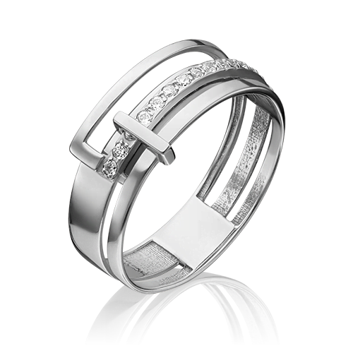 Кольцо PLATINA, белое золото, 585 проба, фианит