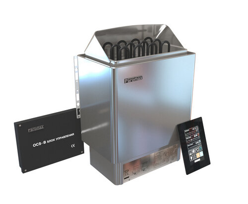 Печь для сауны электрическая нерж. OCSX 90 BS ( 9 кВт) (с панелью и блоком управления)