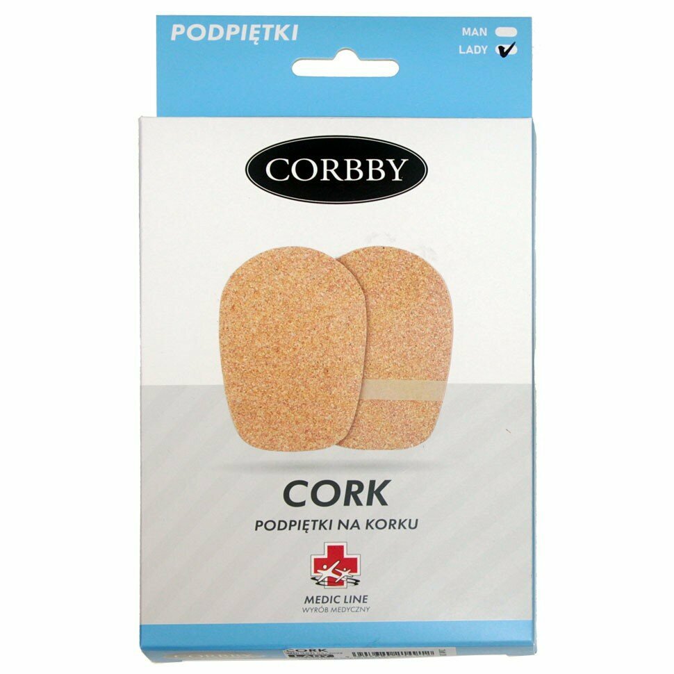 Подпяточник пробковый 1 см. CORBBY Cork, разгружающий. (Женский)