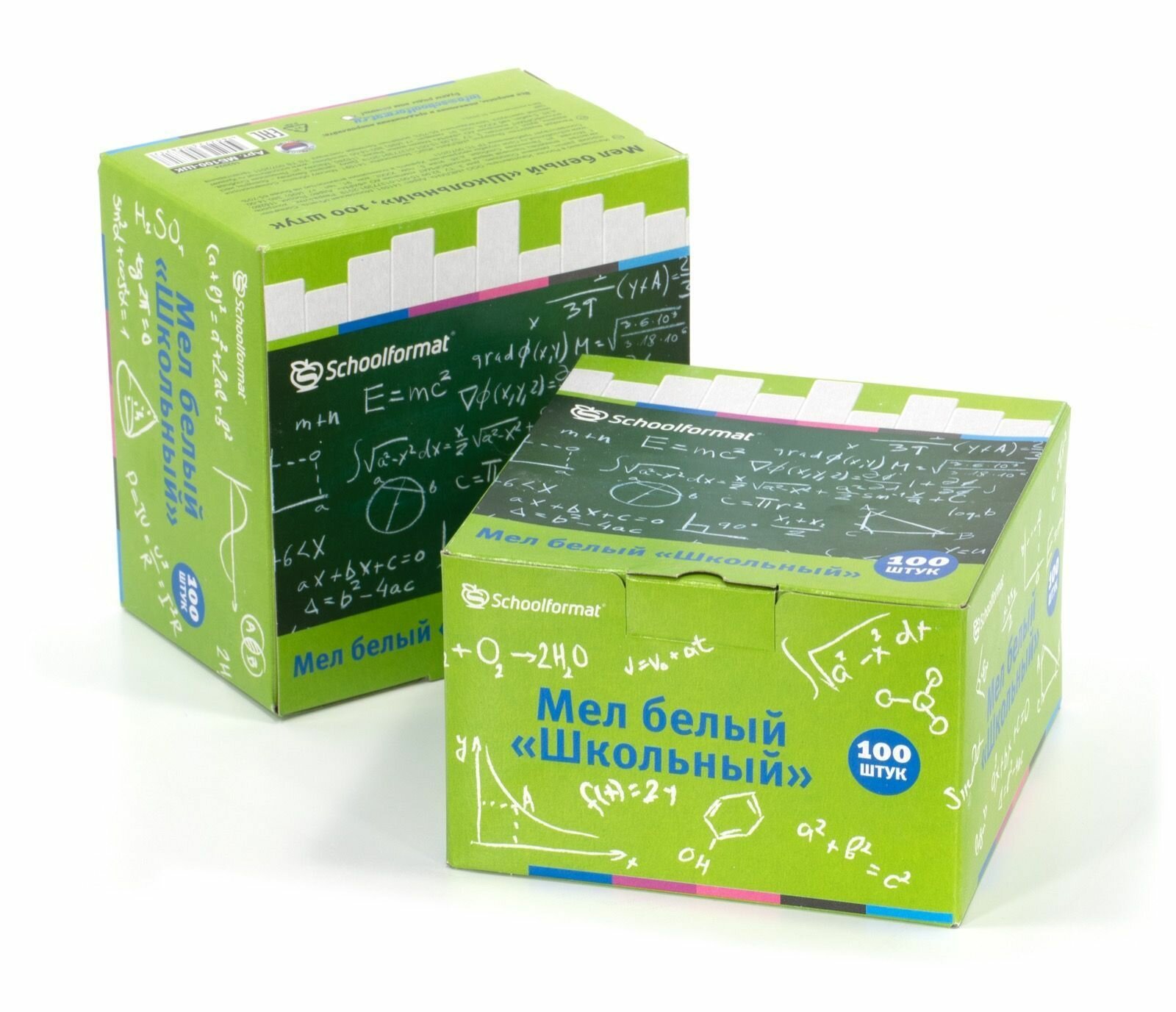 Schoolformat Мелки белые школьные 100 шт, 2уп.