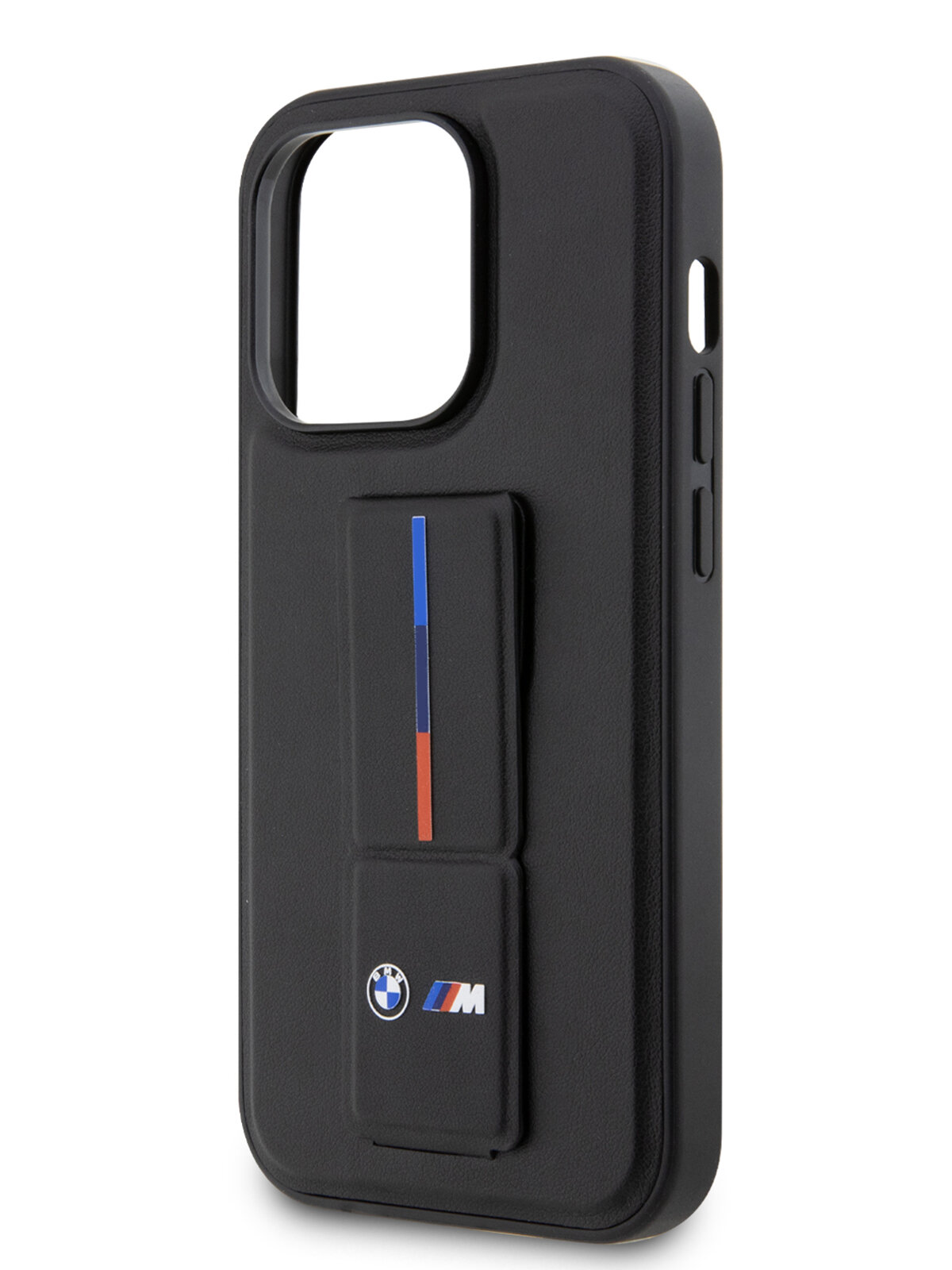 BMW для iPhone 14 Pro чехол M-Collection PU + Grip stand Hot stamp Hard Black