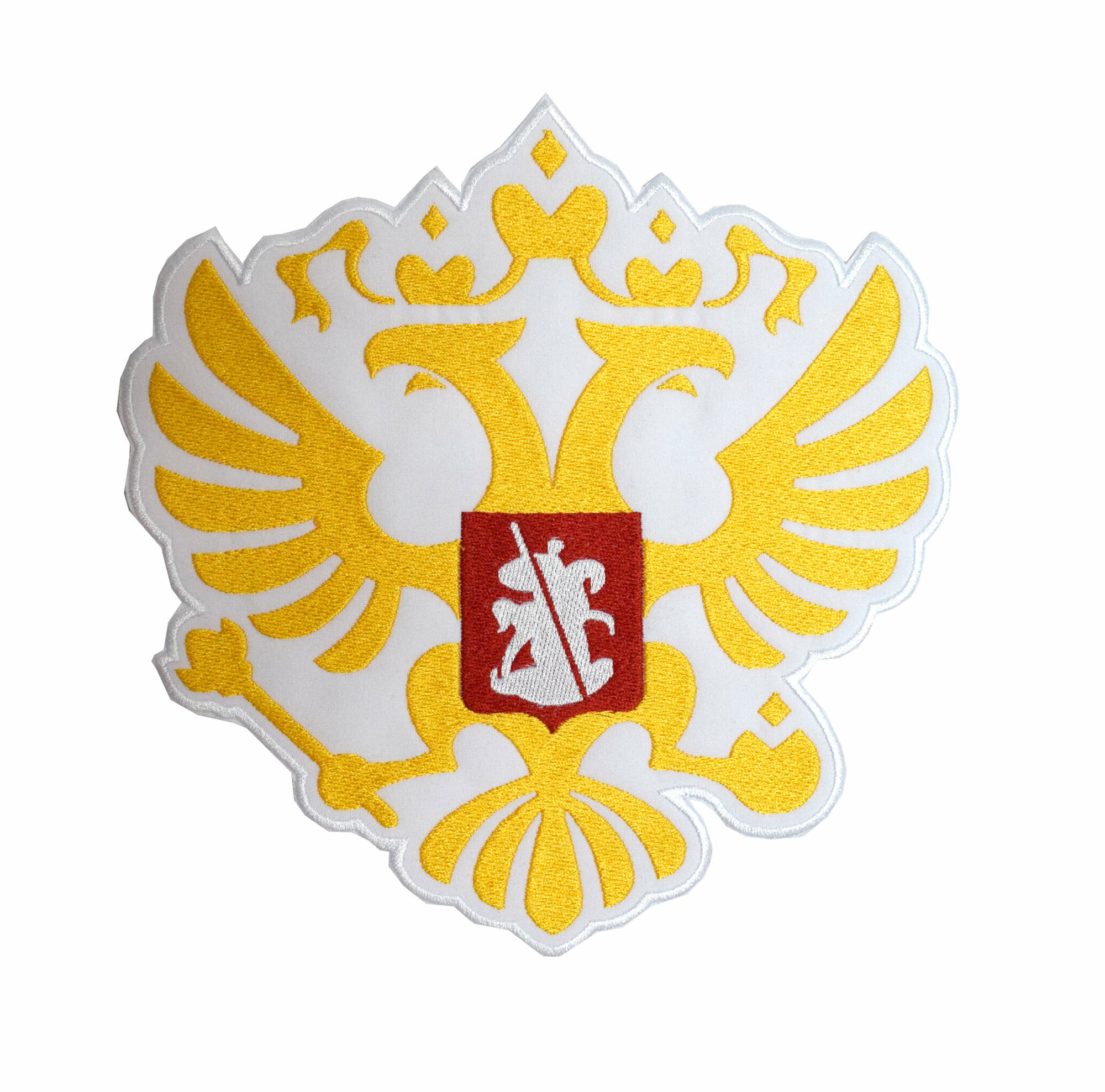 Большая нашивка на куртку, патч, шеврон байкерский, нашивка на спину Герб России Размер 22х21 см.