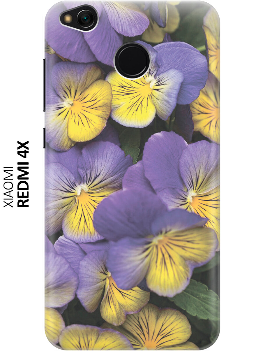 Силиконовый чехол Фиолетовые и желтые фиалки на Xiaomi Redmi 4X / Сяоми Редми 4Х