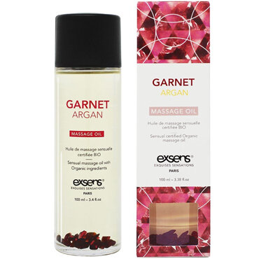 Exsens Massage Oil Garnet Argan, 100 мл Массажное масло с органическими ингредиентами и камнями