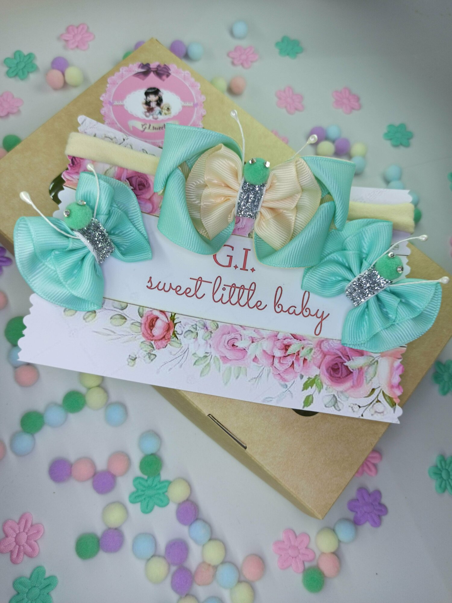 Повязка на голову G.I.brand и 2 резинки на первые хвостики