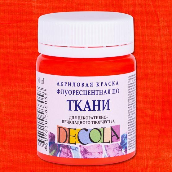 Акриловая краска флуоресцентная (неоновая) цвет №331 Красная банка 50мл Decola
