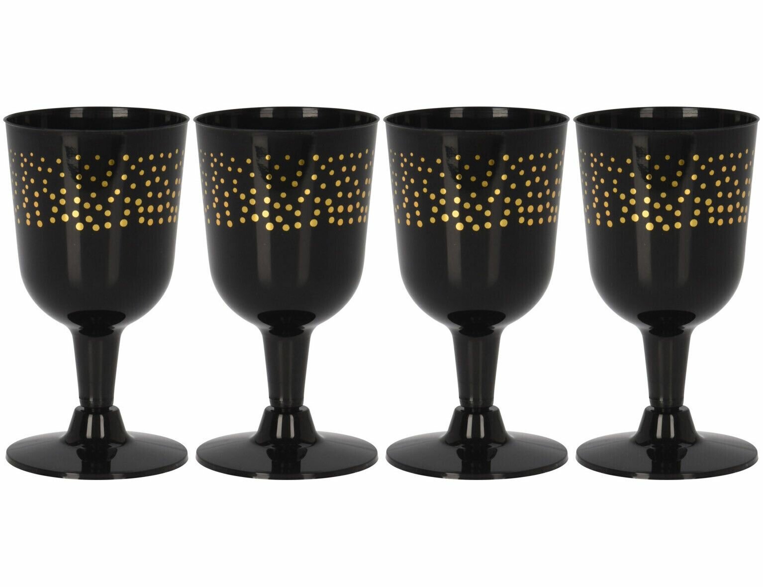 Набор пластиковых бокалов для вина, чёрный, 170 мл (4 шт.), Koopman International