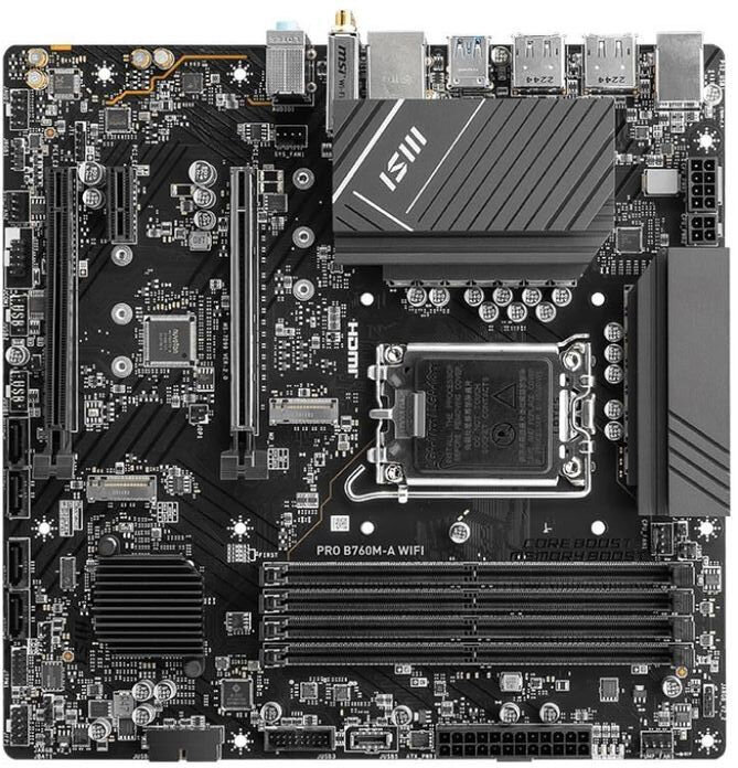 Материнская плата MSI PRO B760M-A WIFI LGA1700,4DDR5,2P