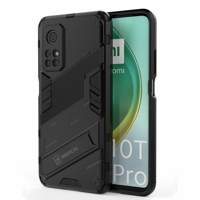 Защитный чехол "BIBERCAS" для Xiaomi Mi 10T / Mi 10T Pro с подставкой цвет: Черный