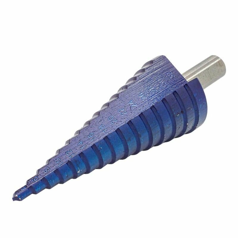 Сверло ступенчатое спиральное HSS(4-32мм)в блистере ROCKFORCE