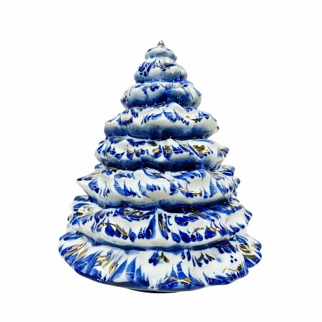 Сувенир Елочка с золотом Гжель ручная роспись