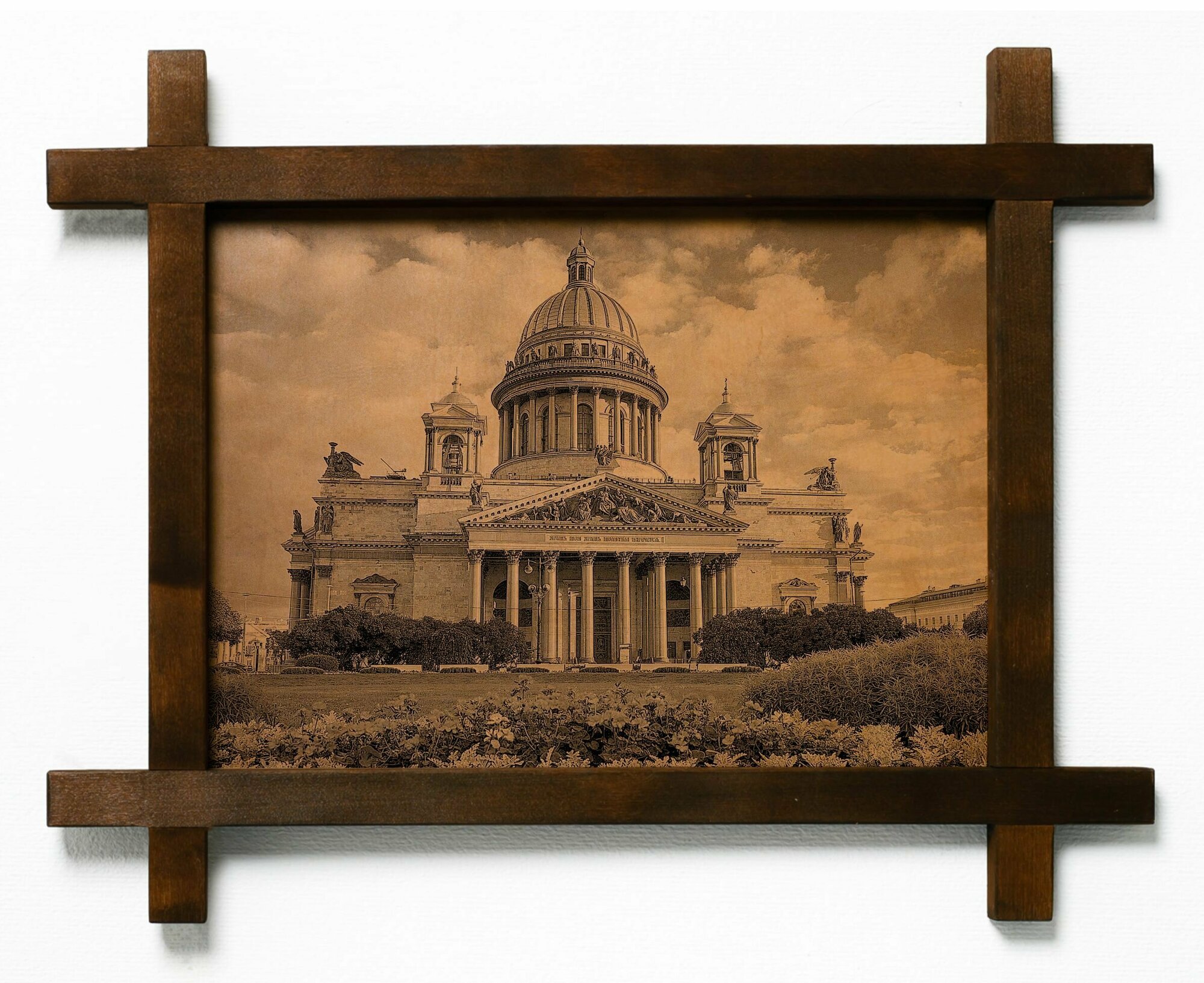 Картина интерьерная из кожи "Исаакиевский собор", BoomGift