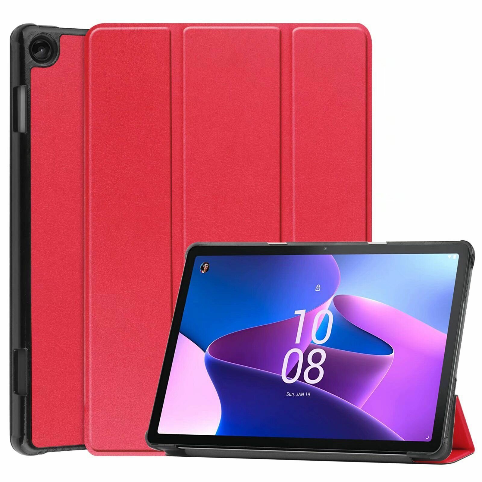 Чехол на Lenovo Tab M10 (3rd Gen) 10.1 дюйма, 2022 года, умный с магнитом, красный