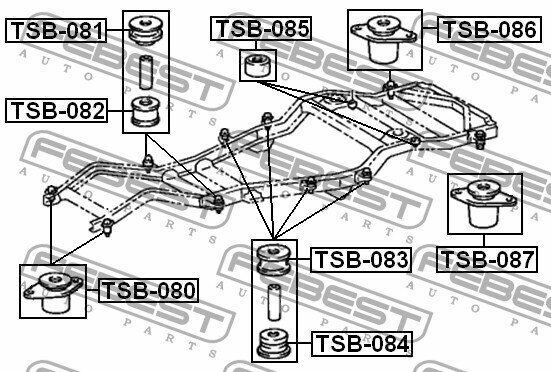 Сайлентблок подрамника FEBEST TSB086