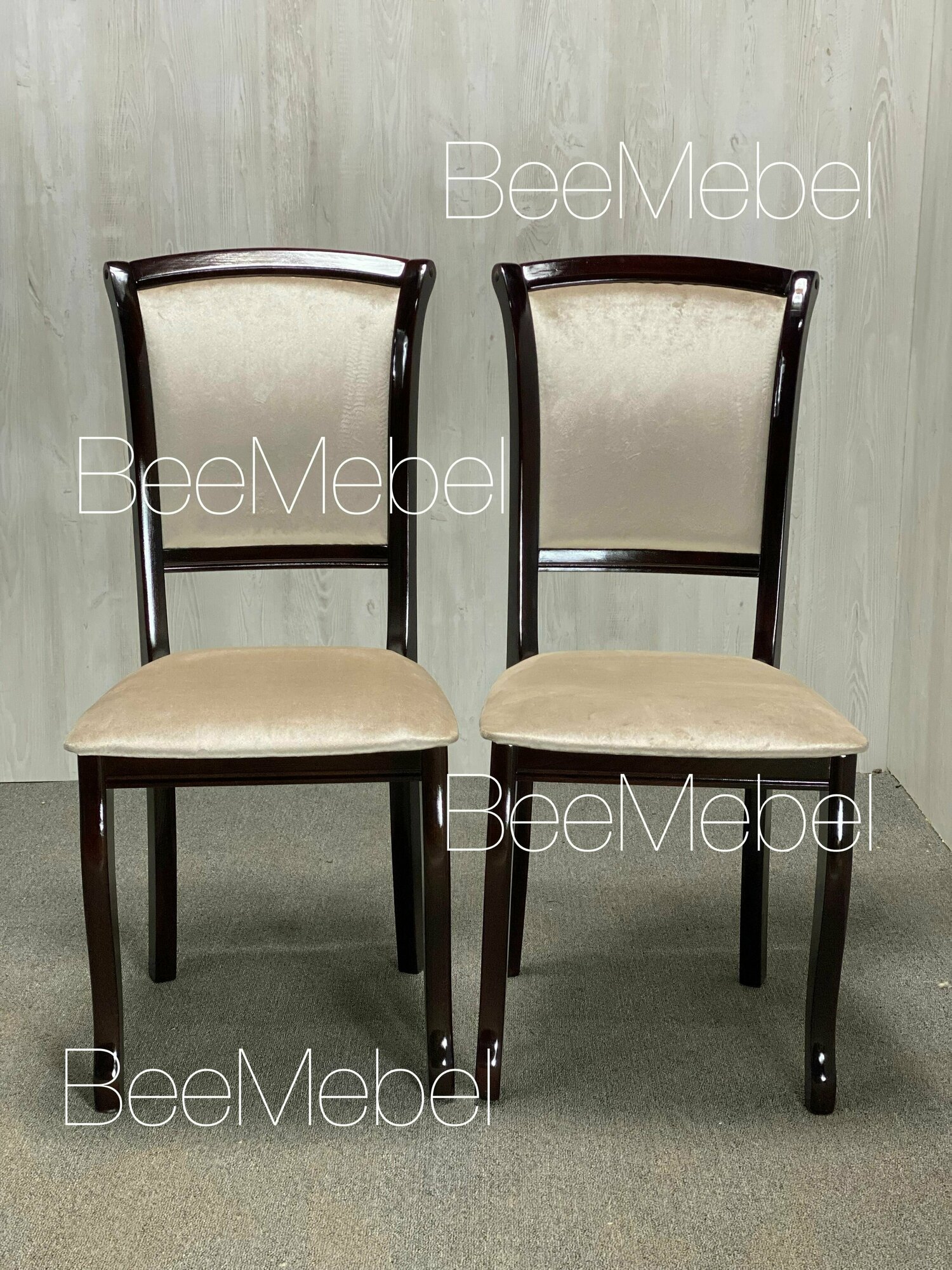 Комплект стульев "Кабриоль", для кухни, велюр, 2 шт, массив бука