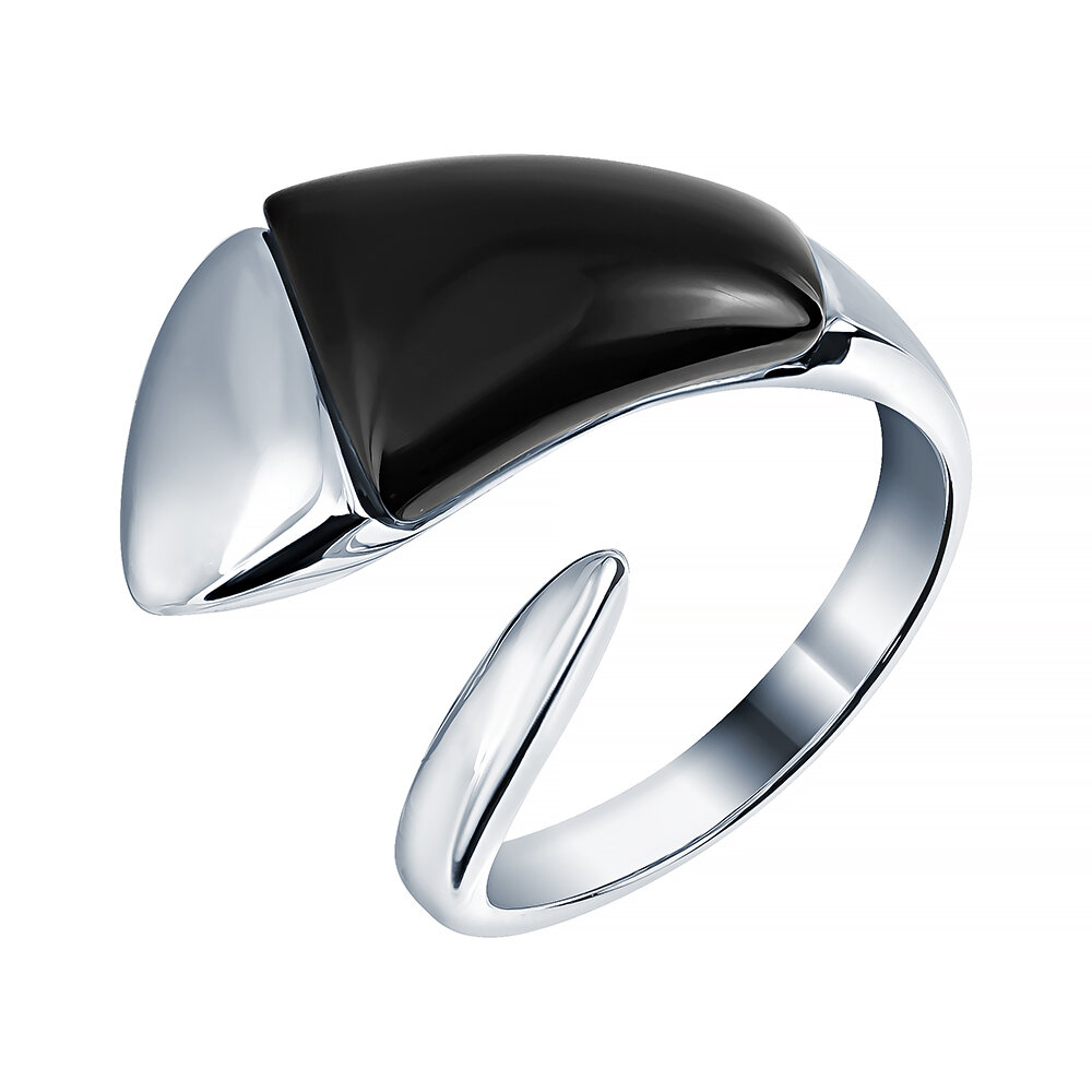 Кольцо, серебро, 925 проба, оникс