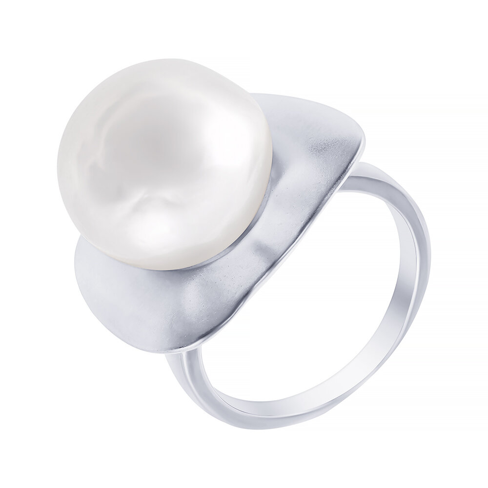Кольцо, серебро, 925 проба, жемчуг