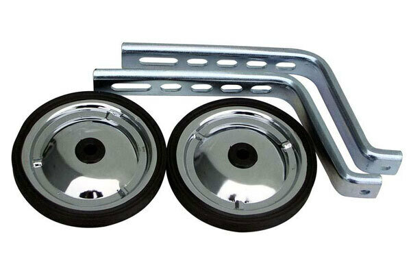 Колеса Приставные Боковые детские колеса на 12-20", балансирные, 128 мм, с крепежом, сталь, хром