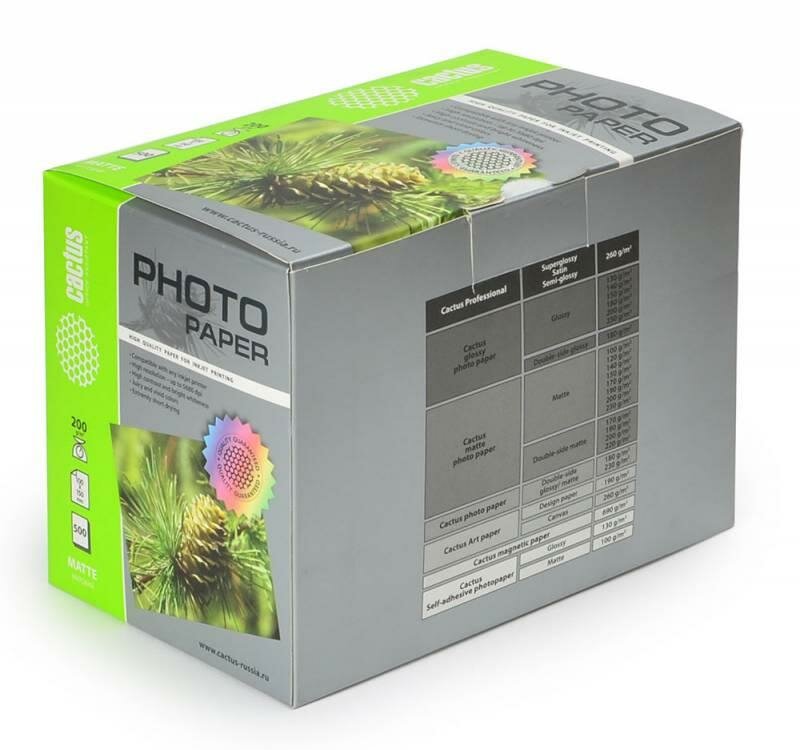 Фотобумага CACTUS CS-MA6200500, белый