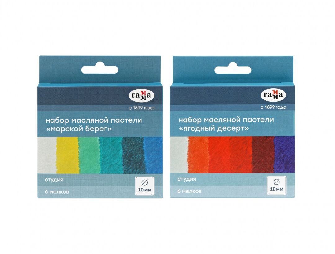 Гамма Набор масляной пастели "Студия", "Морской берег" и "Ягодный десерт", 12 шт.