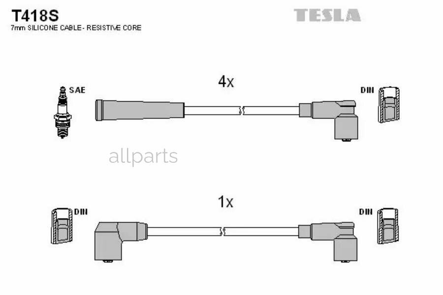 TESLA T418S Провода в/в силик.100% нива 21213 TESLA (T 418S) TESLA T418S