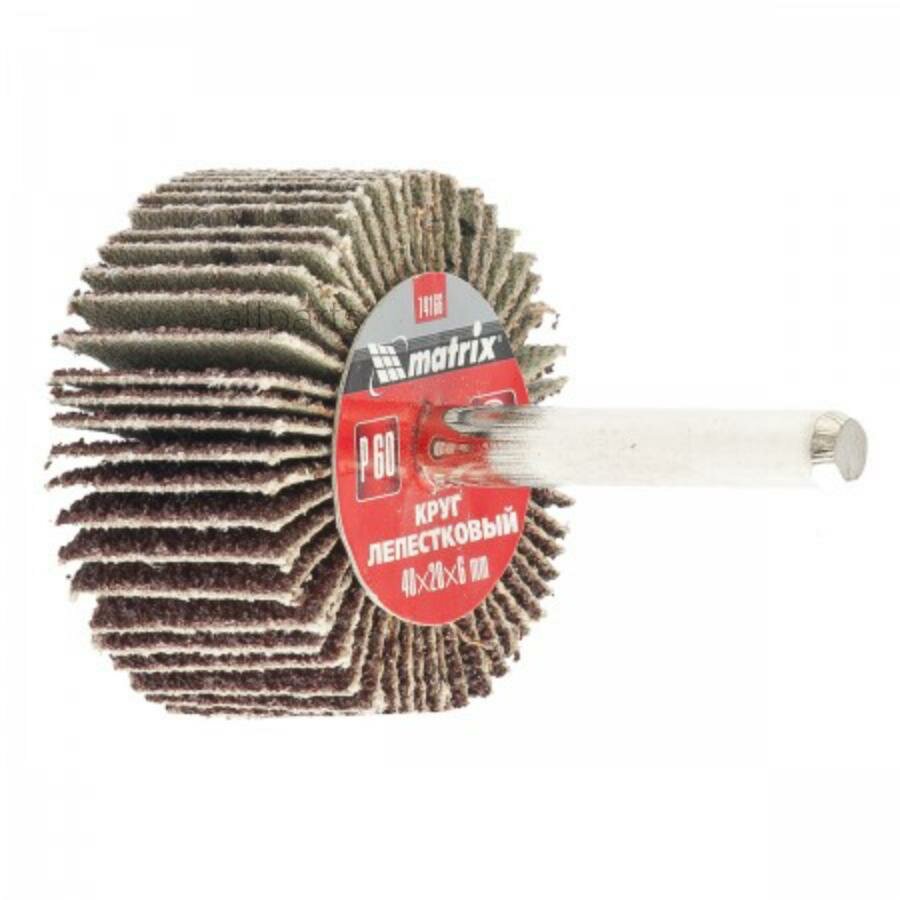 MATRIX 74166 Круг лепестковый для дрели, 40x20x6 мм, P 60 MATRIX 74166 MATRIX 74166