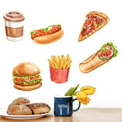 Наклейка интерьерная на стену «Сочные закуски»