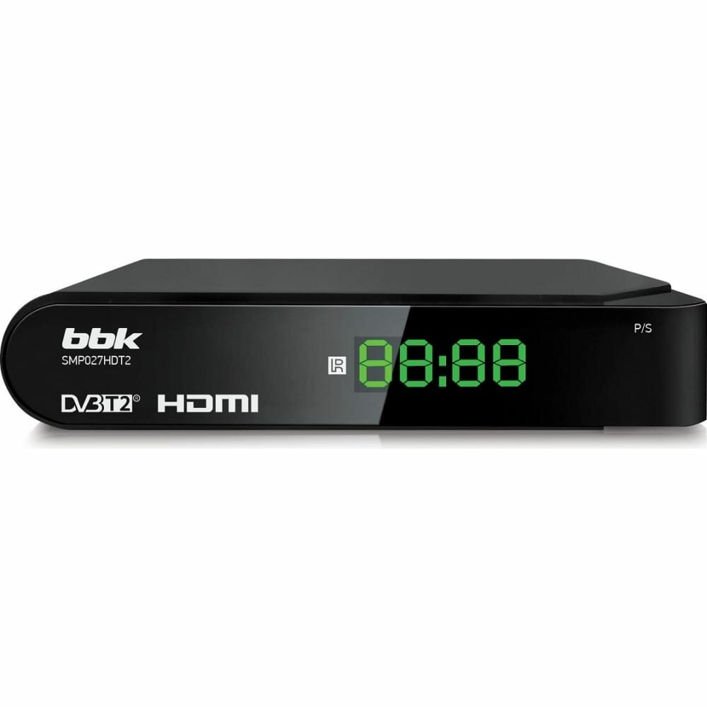 DVB-T2 ресивер bbk SMP027HDT2 черный ЦБ-00001277, с флешек, без покупки нового телевизора