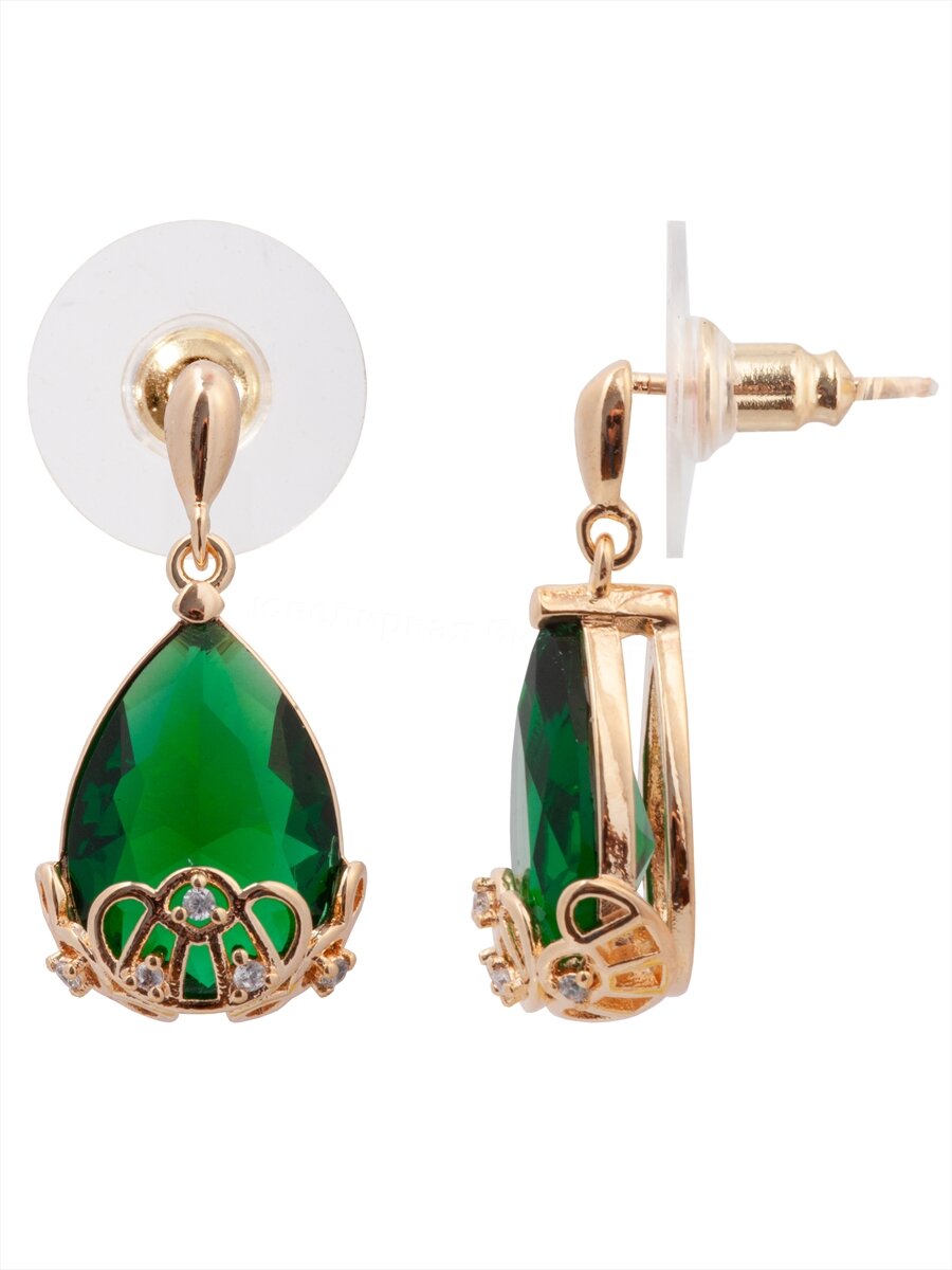 Серьги клипсы, фианит