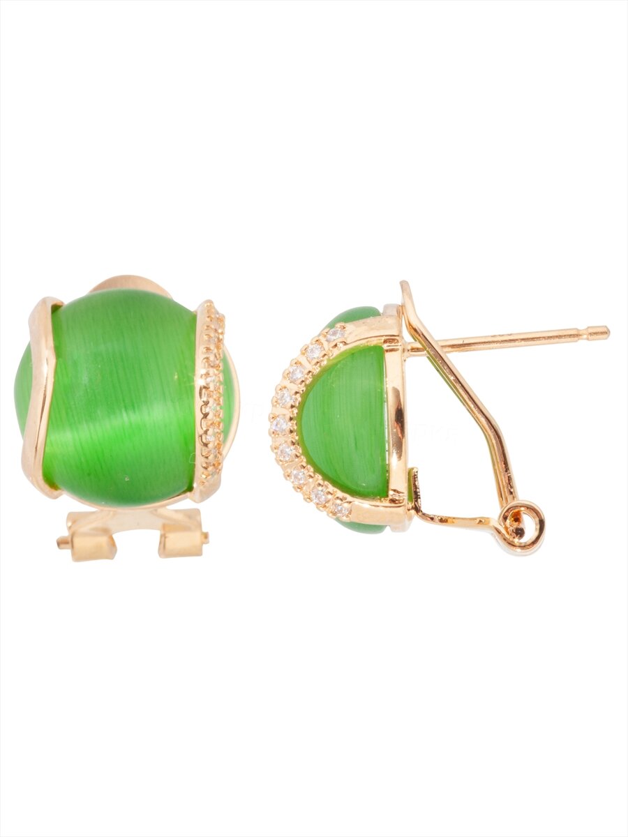 Серьги, кошачий глаз