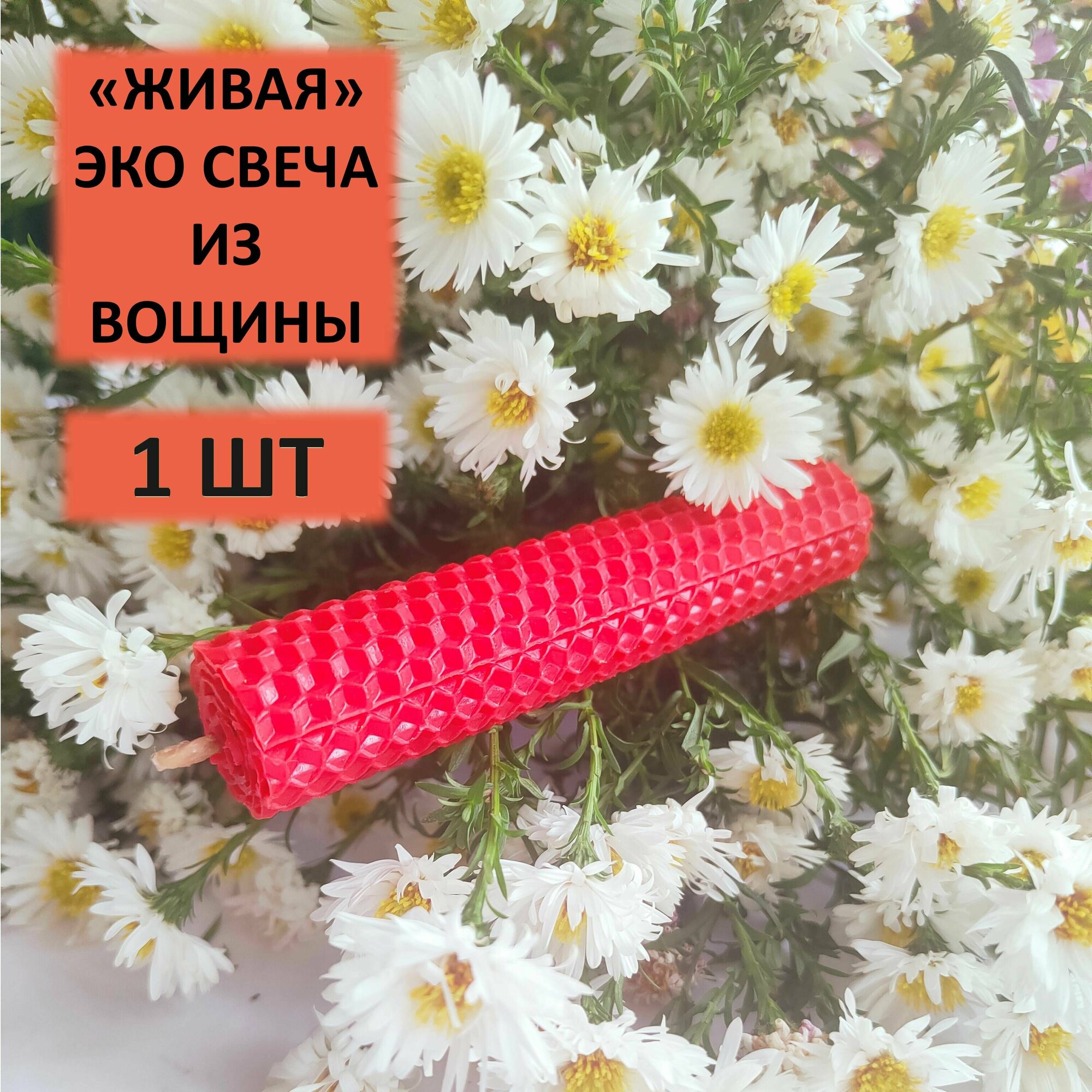 Свеча круглая, красная, интерьерная, ритуальная, год дракона, для хеллоуина, программная, из вощины, романтическая