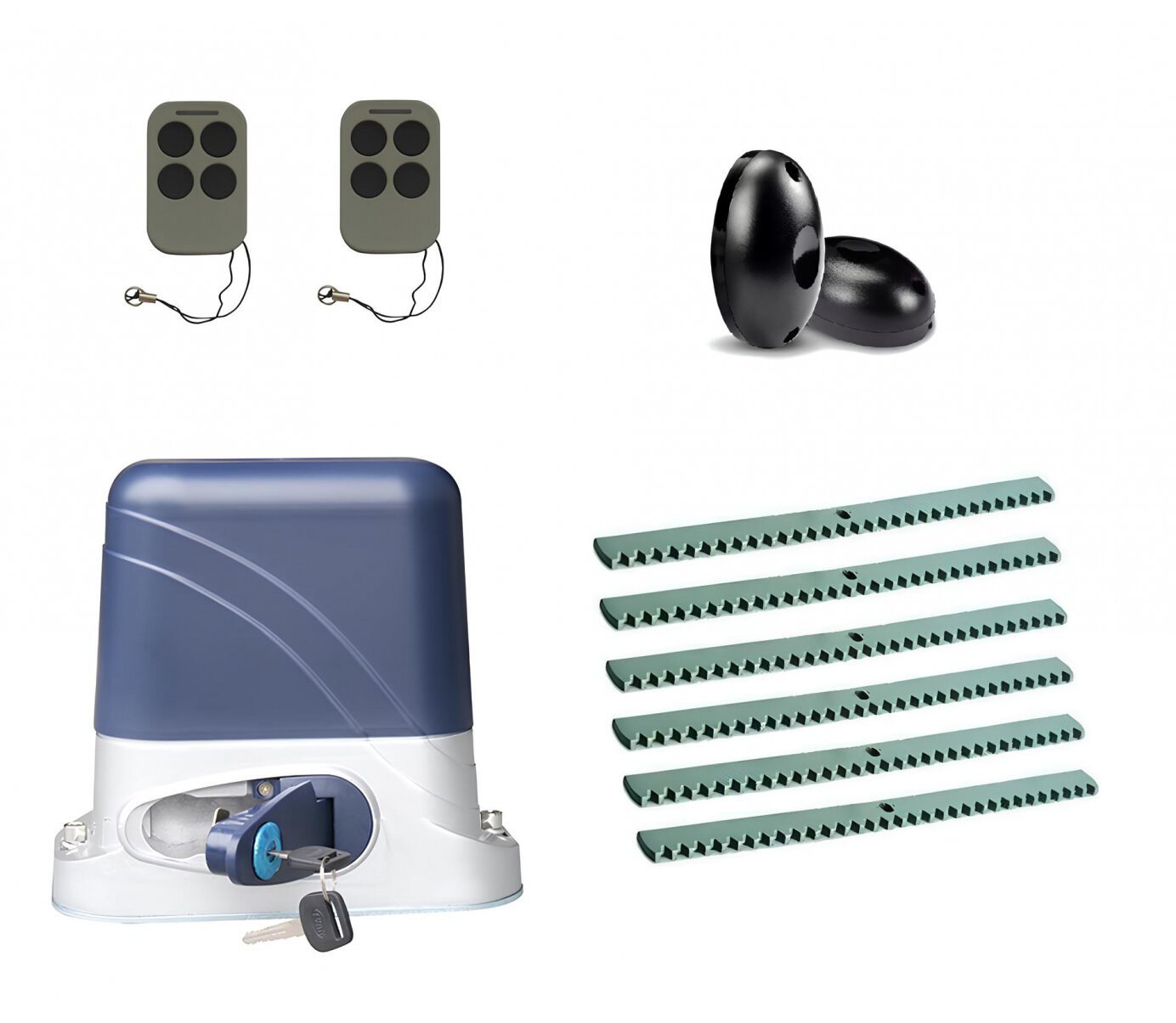 Автоматика для откатных ворот KSL-800 KIT-FK6, комплект: привод, 2 пульта, фотоэлементы, 6 реек